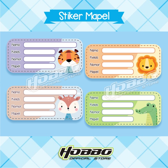 Jual Isi 12 - Sticker Mata Pelajaran Hewan Safari - Stiker Mapel Lucu ...
