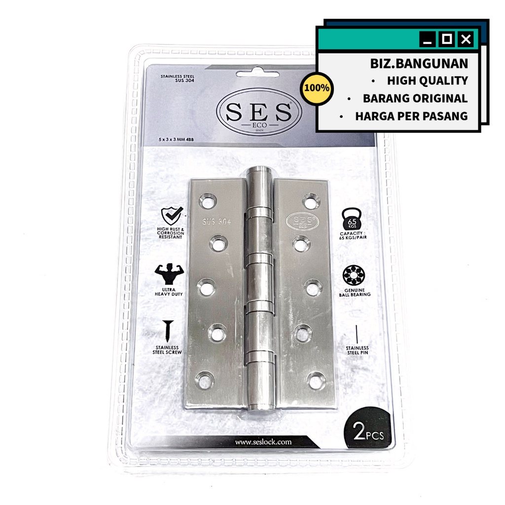 Jual [ECO] ENGSEL STAINLESS STEEL SES 5" INCH - ENGSEL PINTU JENDELA ...