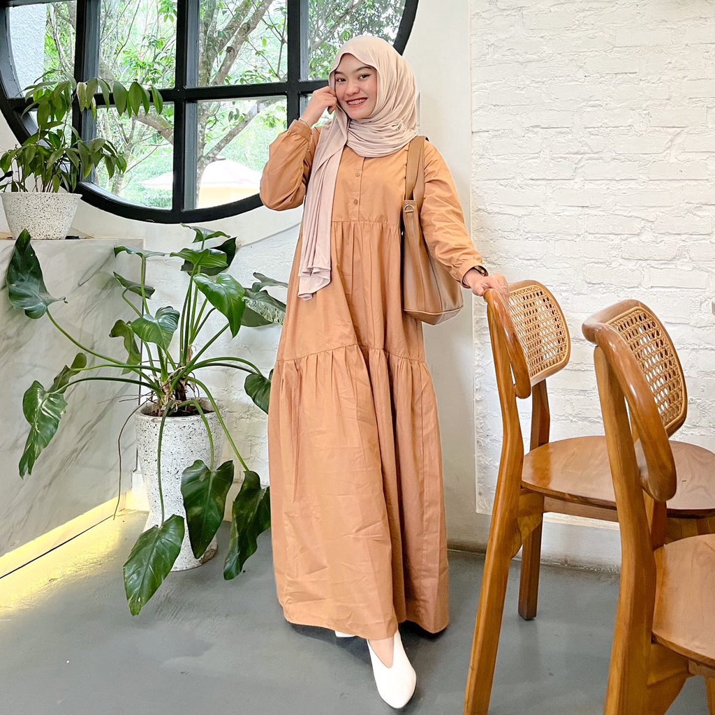 Jual Ultraviolet Maxi Dress 894 (2 warna) - Gamis Dress Katun Wanita Kasual | Shopee Indonesia