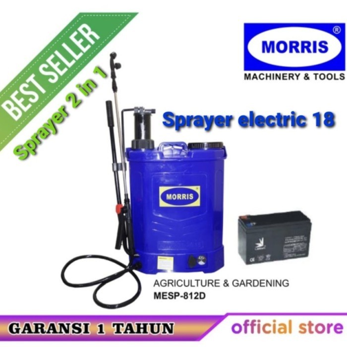 Jual ELECTRIC SPRAYER MORRIS 2 in 1 MESP-812D 18 LITER / POMPA SPRAYER ...