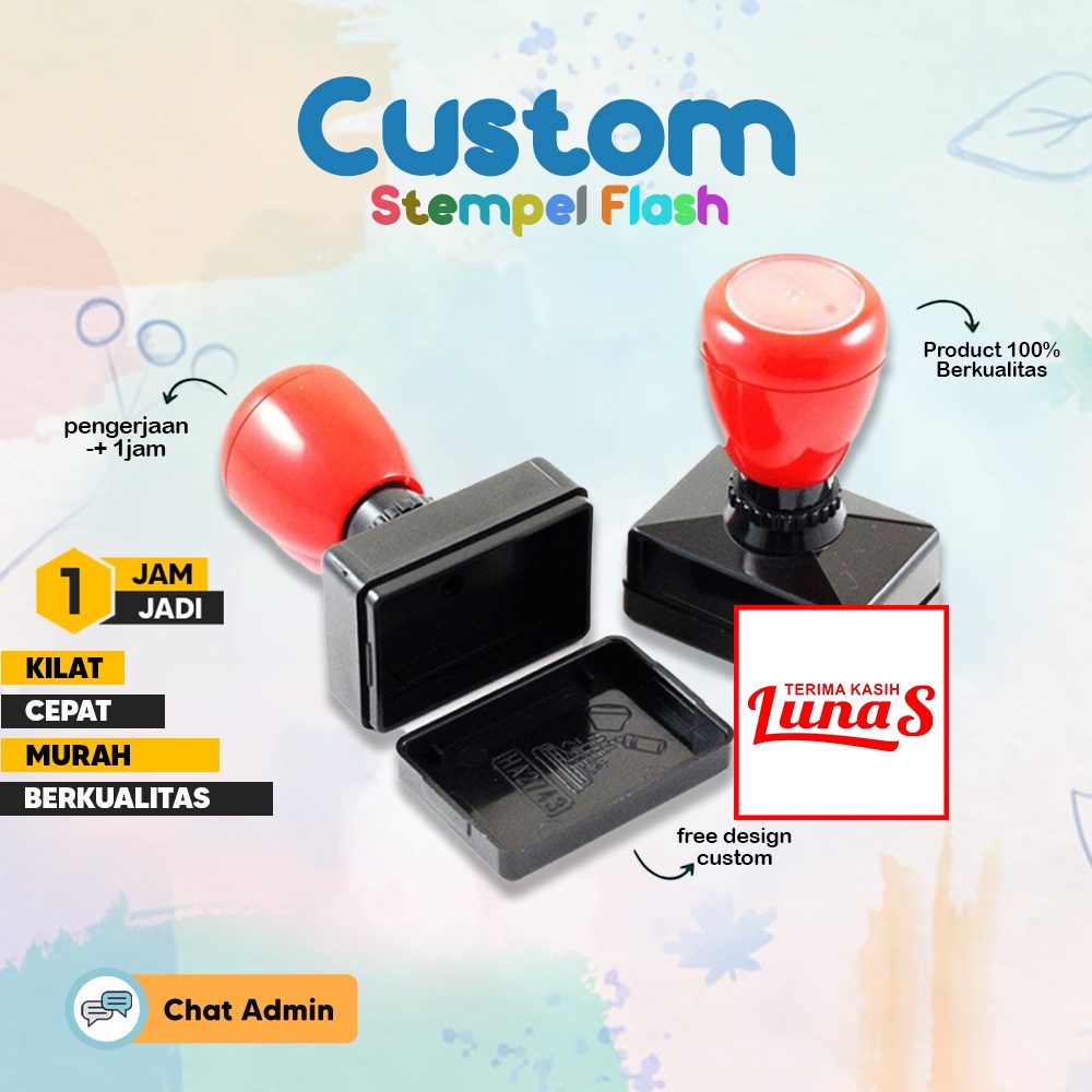 Jual CETAK STEMPEL FLASH KOTAK OTOMATIS CEPAT / CUSTOM STEMPEL WARNA PEMERINTAHAN PERUSAHAAN ...
