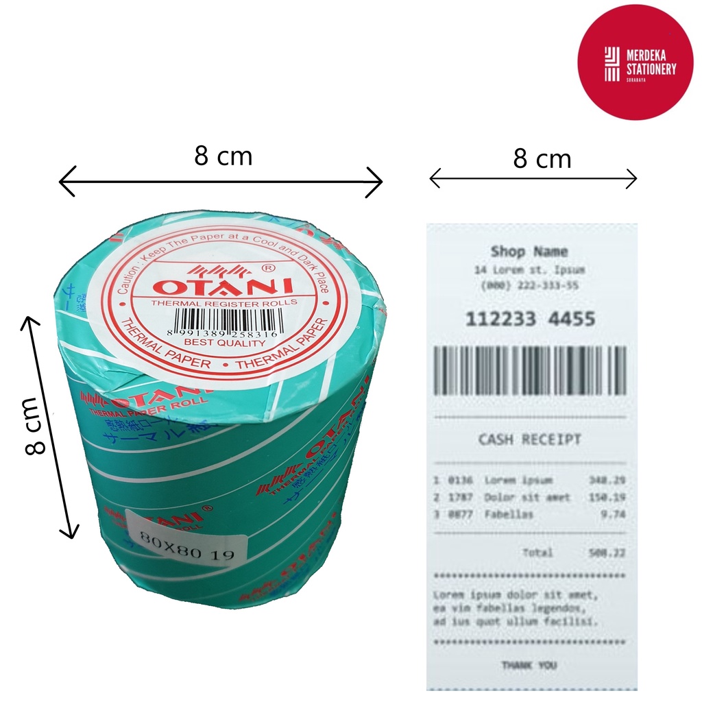 Jual Kertas/Struk Thermal/Termal Paper Kasir/Antrian/Parkir OTANI rol ...