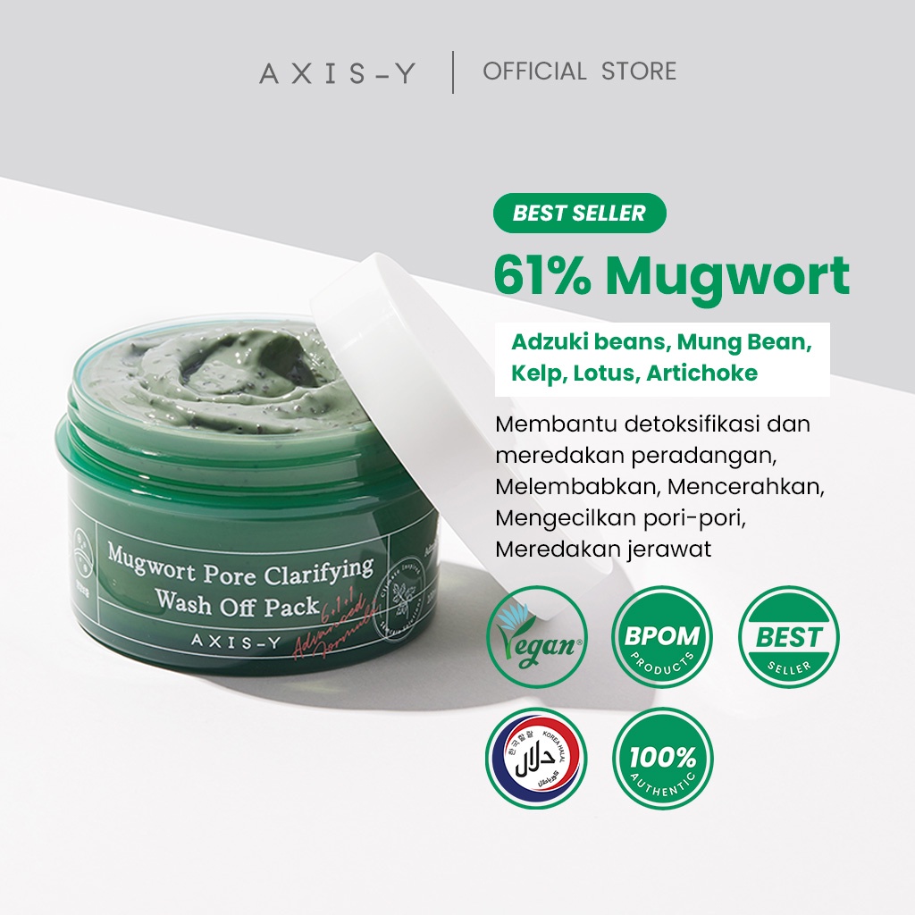 Jual AXIS-Y - Mugwort Pore Clarifying Wash Off Pack | Shopee Indonesia