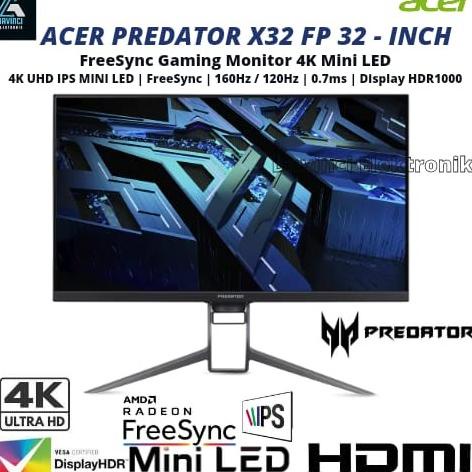 Jual Acer Predator X32 Fp 4K Mini Led Freesync Gaming Monitor 32 Inch ...