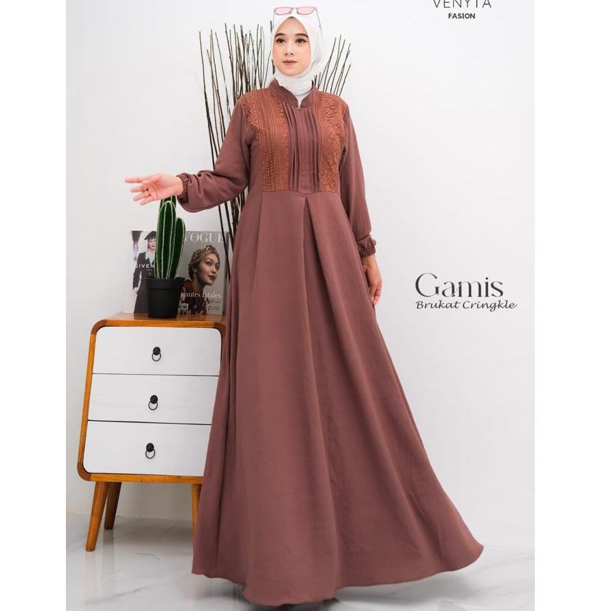 Jual GAMIS BRUKAT WANITA VIRAL 2023 TAMARA DRES KRINKEL ORI VENYTA ...