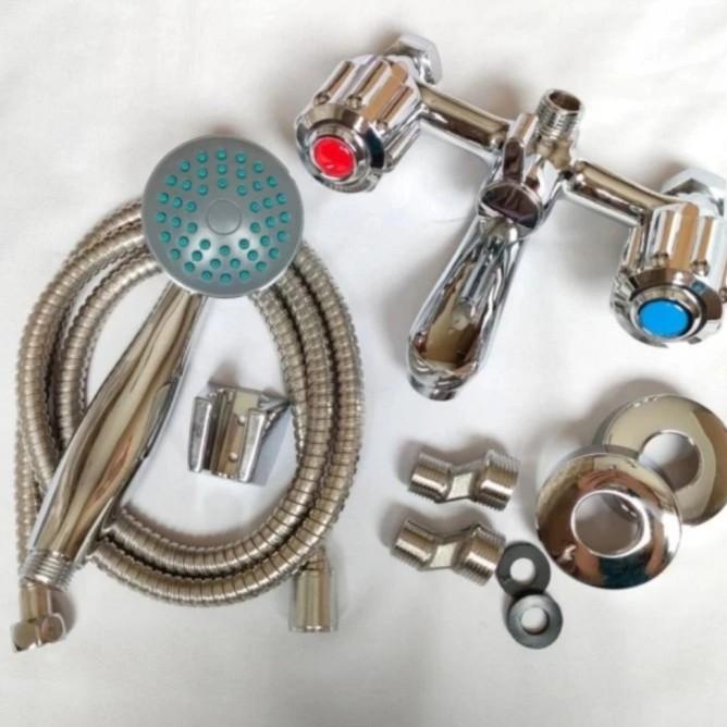 Jual Kran Bathtub Panas Dingin 2 Putaran Komplit Set Model San Ei Toto ...
