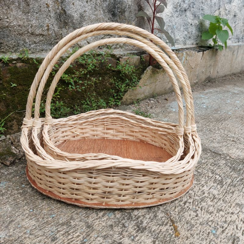 Jual Keranjang Parcel Warna Isi 3 Anyaman Rotan Hiasan Hampers Hantaran ...