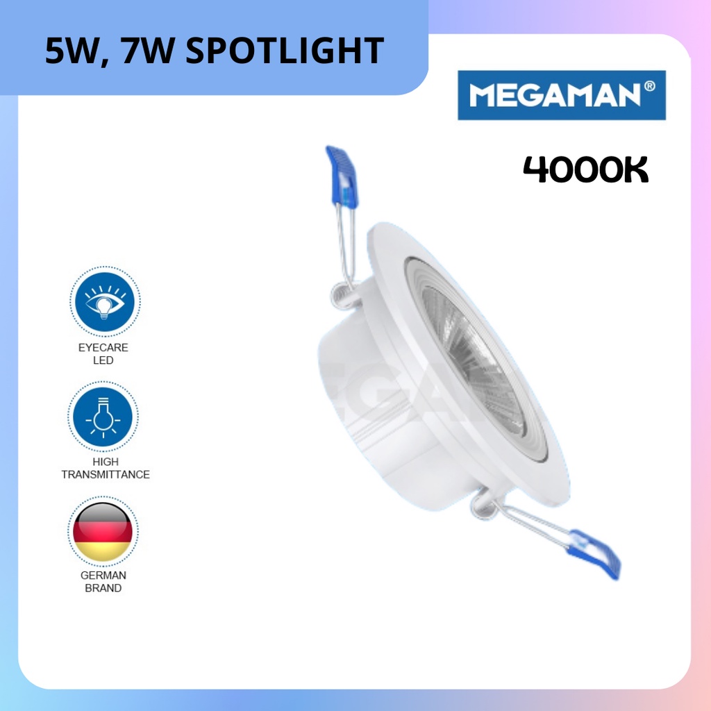 Jual Megaman Spotlight LED MQTL2048 CL 4000K / 5W / 7W | Shopee Indonesia