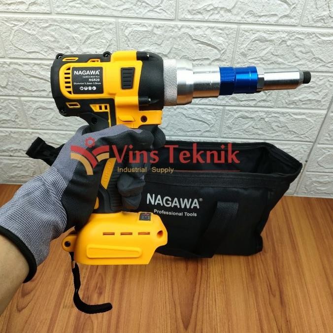 Jual Brushless Cordless Blind Riveting Gun Mesin Rivet Baterai Nagawa ...