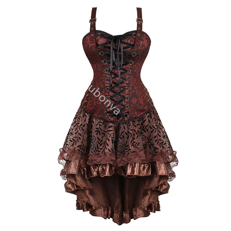 Jual Gaun Korset Coklat Sapubonva 3 Set Rok Atasan Bustier Overbust ...