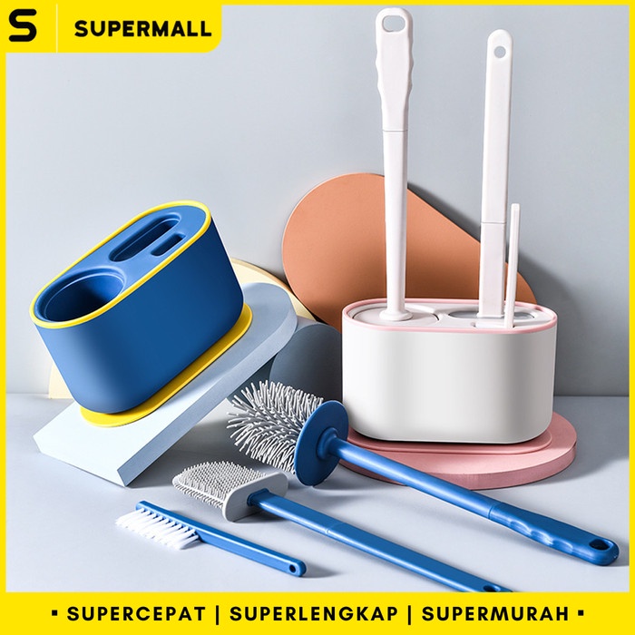 Jual SUPERMALL Toilet Brush 3 in 1- Sikat WC Toilet / Sikat Kamar Mandi ...