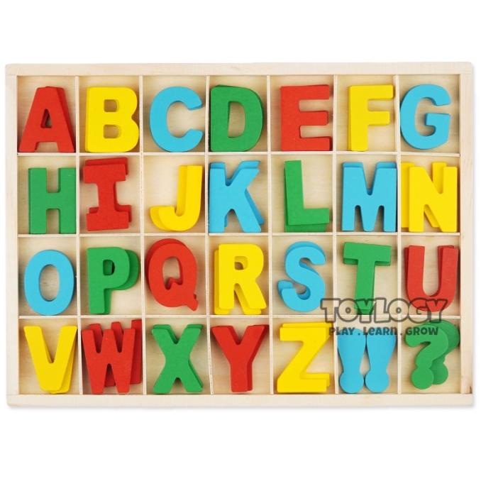 Jual Mainan Edukasi Anak Kayu Movable Alphabet Abjad Huruf ABC ...