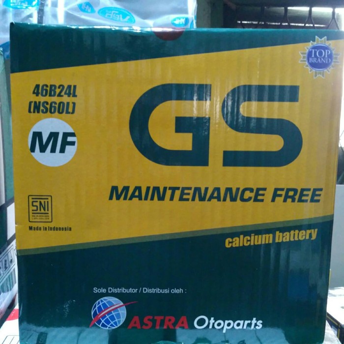 Jual Aki Mobil / Battery GS ASTRA Type GS MF 46B24L / NS60L 12V 45AH | Shopee Indonesia