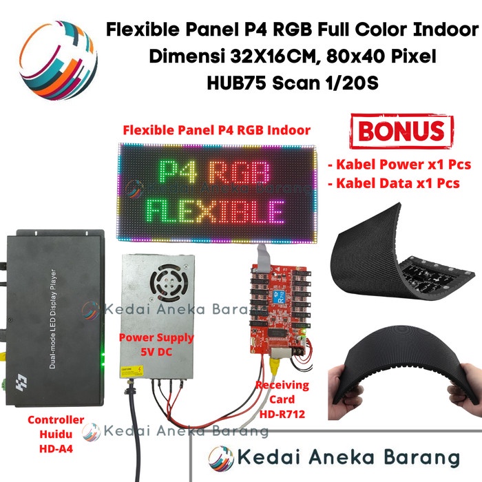 Jual Flexible Fleksibel Panel Module Modul LED P4 Videotron SMD RGB ...