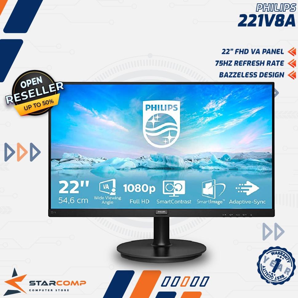Jual Philips 221V8A Monitor LED 22 Inch VA 75Hz Speaker Low Blue HDMI ...