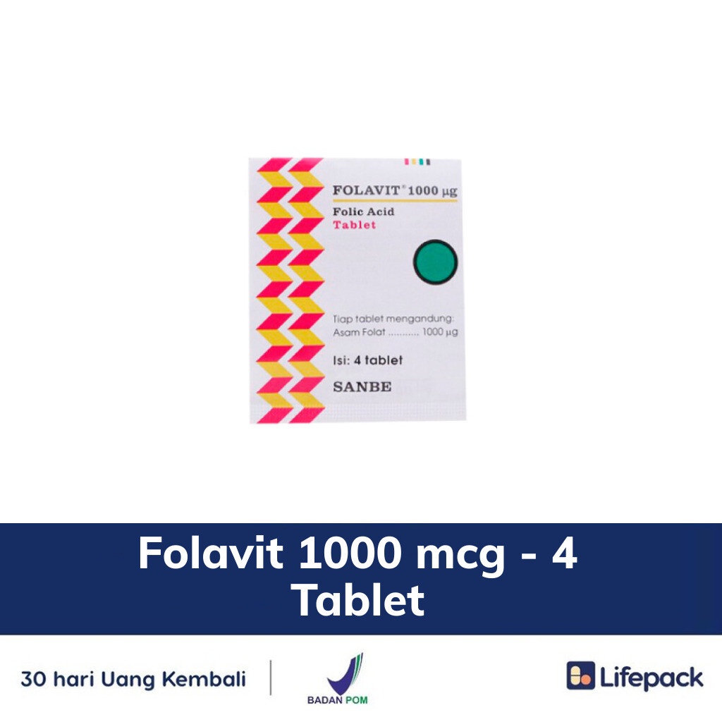 Jual Folavit 1000 mcg - 4 Tablet - LIFEPACK | Shopee Indonesia