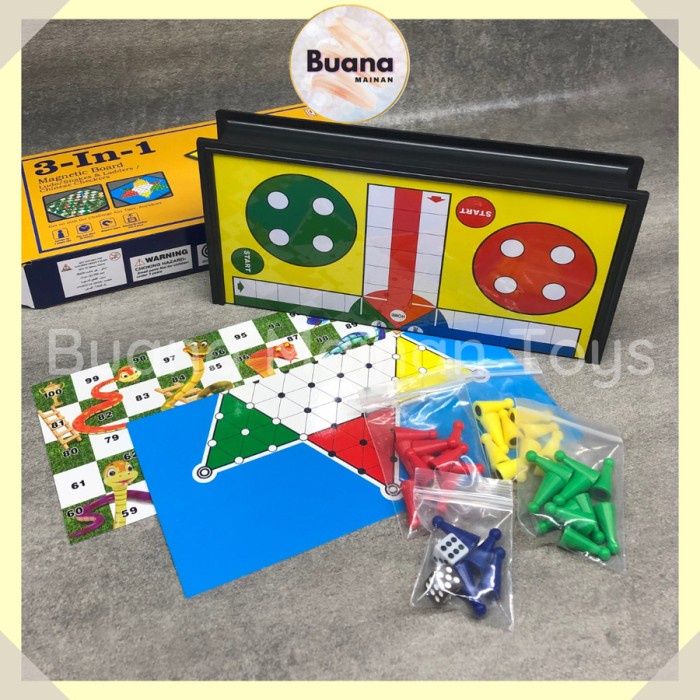 Jual MAINAN PAPAN MAGNET 3 IN 1 - ULAR TANGGA - HALMA - LUDO | Shopee ...