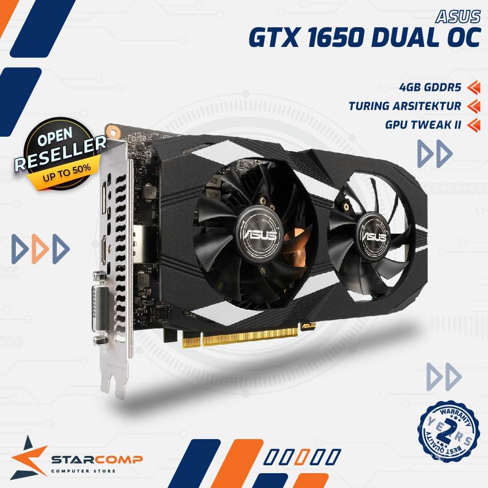 Jual ASUS DUAL Geforce GTX 1650 OC edition 4GB DDR5 VGA Graphic Card GTX1650 | Shopee Indonesia