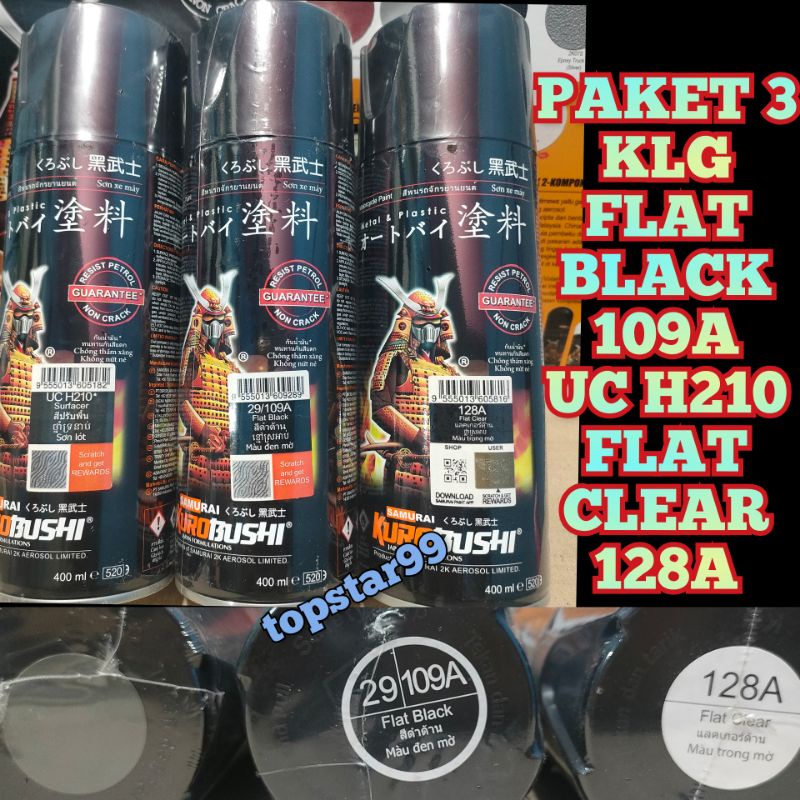 Jual Samurai Paint Paket 3 Kaleng Pilok Pilox Cat Semprot Samurai Paketan Lengkap Hitam Doff Dop ...