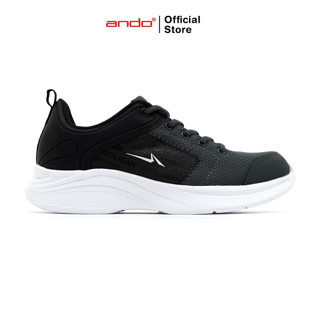 Jual Ando Official Sepatu Sneakers Hooligan Pria Dewasa - Abu-Abu Tua ...