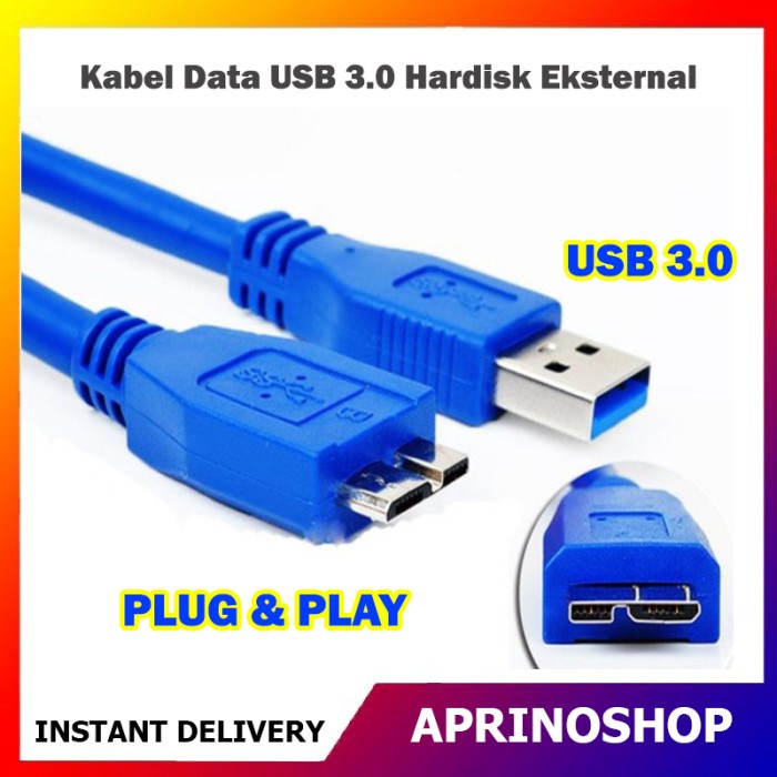 Jual Kabel Data USB 3.0 Harddisk Eksternal USB 3.0 to Micro HDD ...