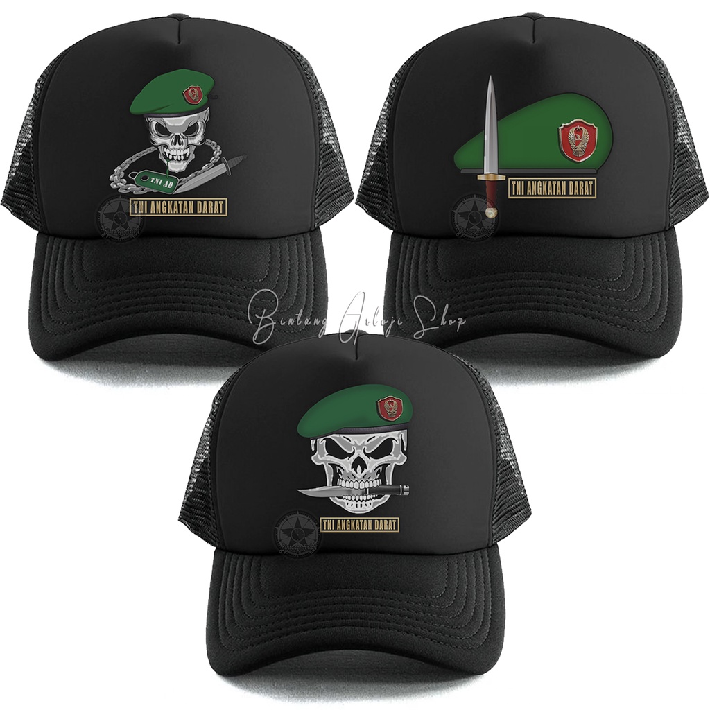 Jual (Exclusive) Topi TNI Angkatan Darat Baret Hijau Light Gold ...