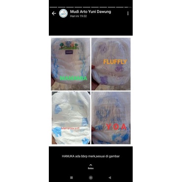 Jual popok non kemasan tipe celana Hanuka size SMLXL isi 30 | Shopee ...