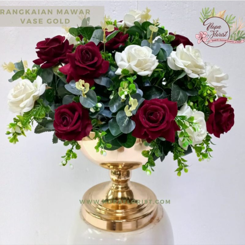 Jual rangkaian bunga mawar palsu artificial | Shopee Indonesia