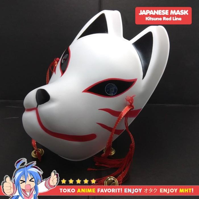 Jual Topeng Anime Jepang Rubah Kitsune Red Line Mask Cosplay 032 ...