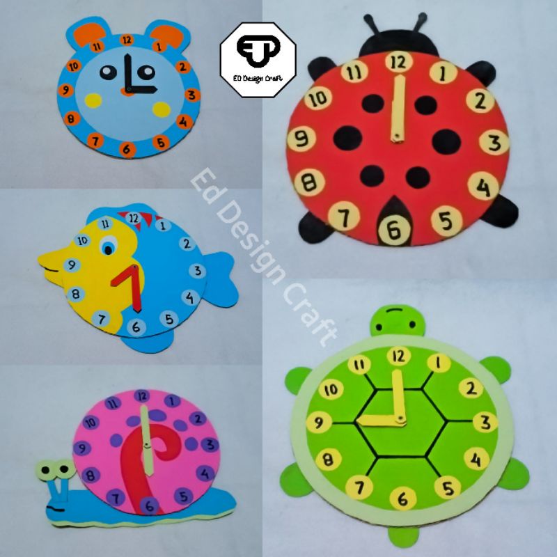 Jual Prakarya Jam dinding Mainan dari Kardus bentuk karakter lucu ...