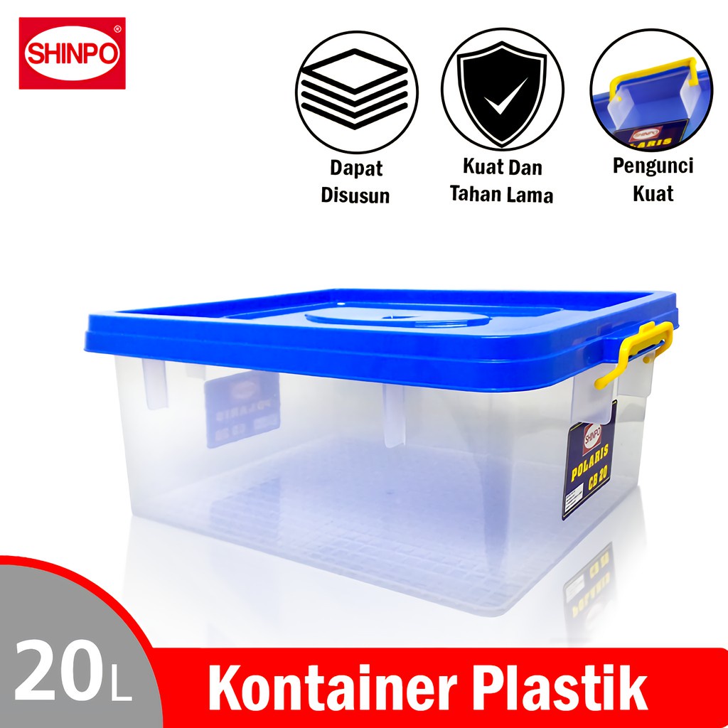 Jual SHINPO Box Penyimpanan Kontainer Plastik 20 Liter Kotak Serbaguna ...