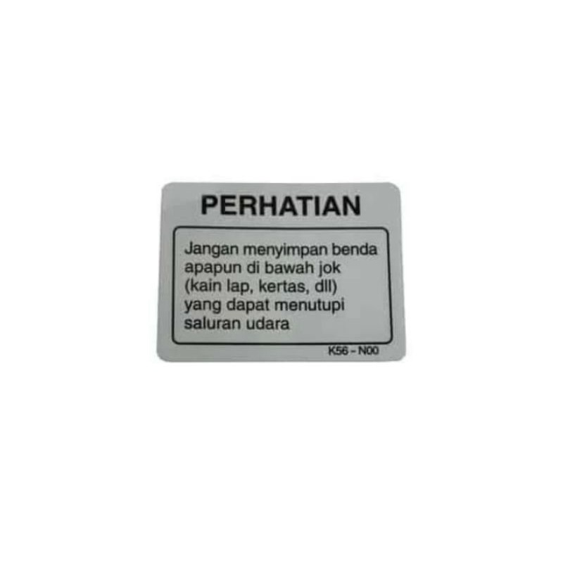 Jual Stiker (Label Air Intake Notice) 87517K56N00 Ori AHM | Shopee ...