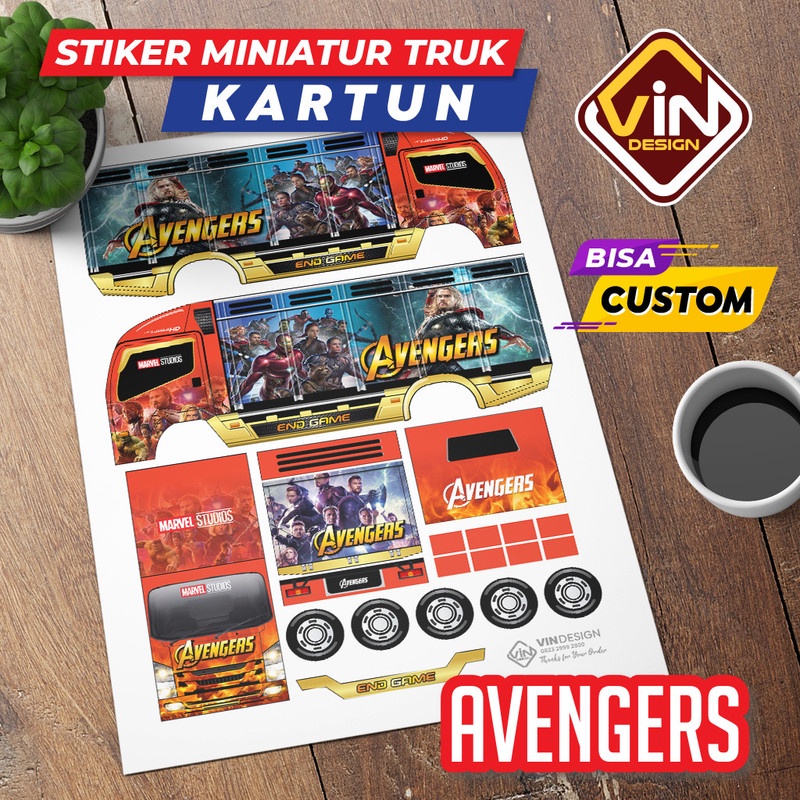 Jual STIKER MINIATUR TRUK / AVENGER / KARTUN / POLA STICKER MINIATUR ...