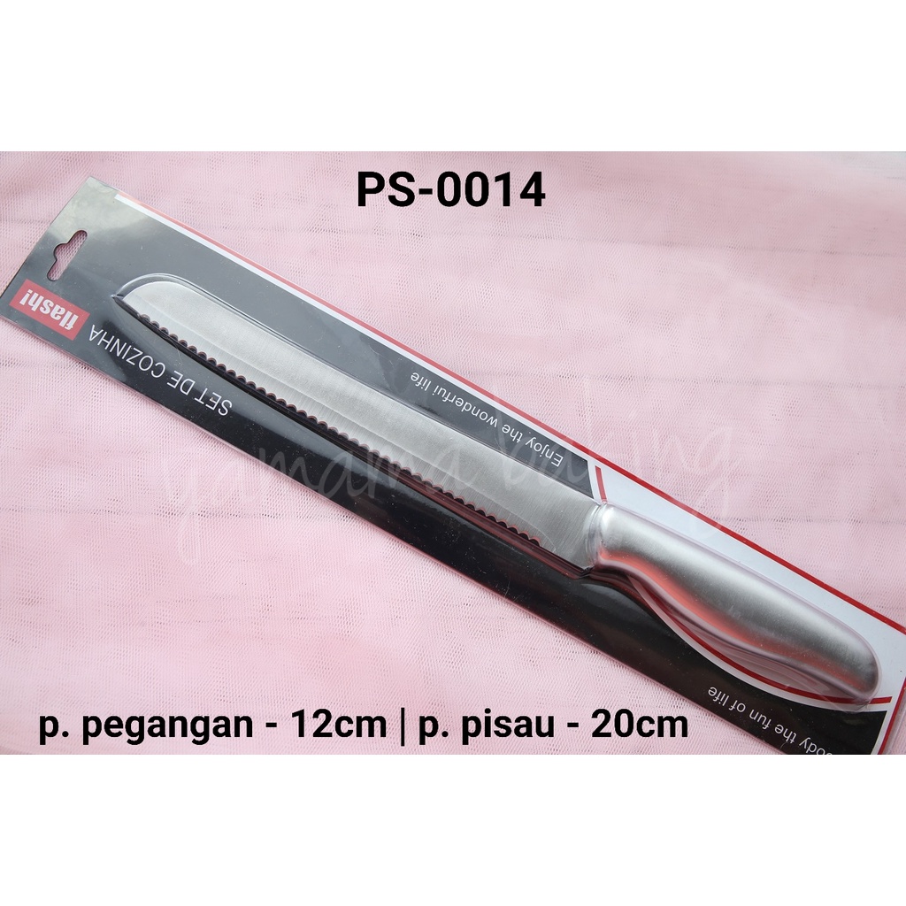 Jual PS-0014 Pisau gerigi serrated knife stainless alat pemotong roti ...