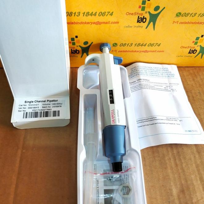 Jual Drawell Micropipette 1-5 Ml Mikropipet Adjustable Volume 1000-5000 ...