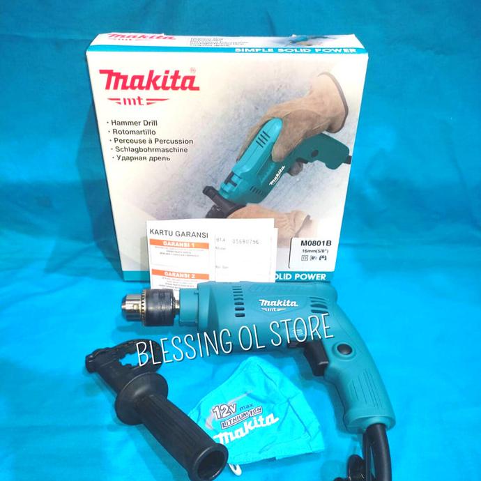 Jual Power Tools Makita Mt Mesin Bor Tembok Tangan M0801B Impact Drill 16 Mm M 0801 B | Shopee ...