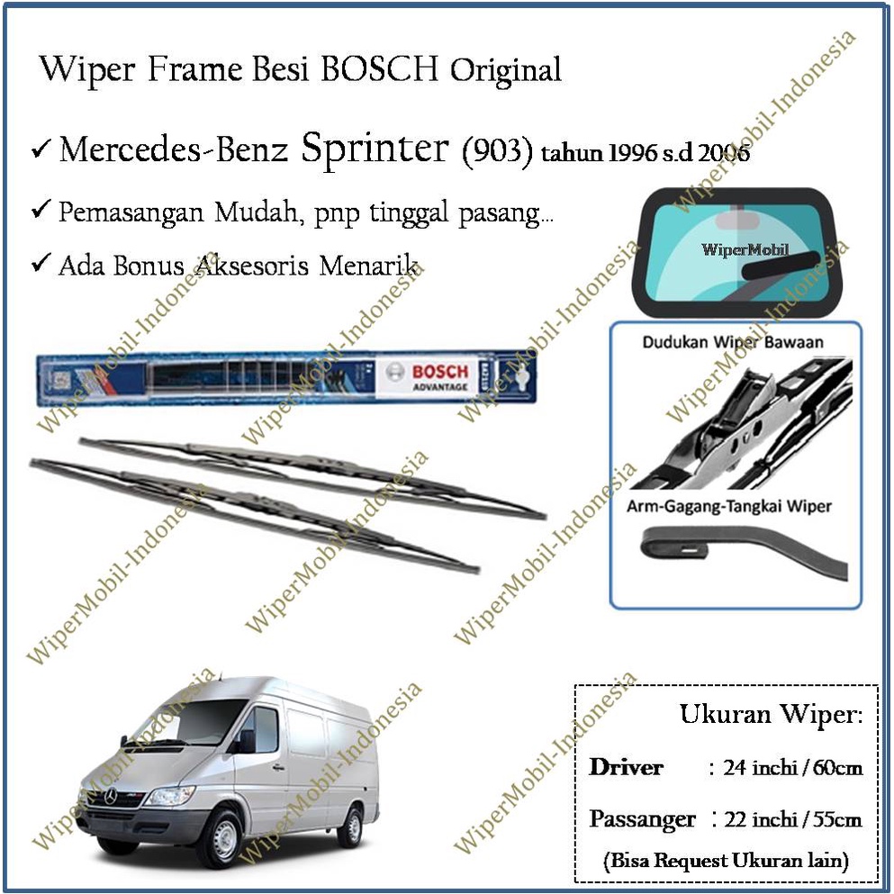 Jual Wiper Frame Besi Mercedes Benz Sprinter 903 tahun 1996 1997 1998 ...