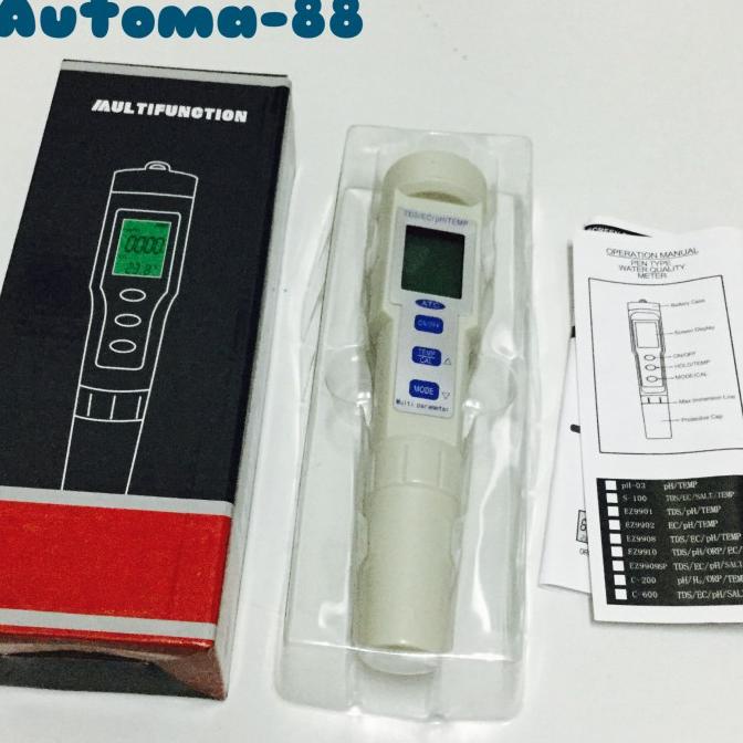 Jual Ph Tds Ec Temperature Meter Ez-9908 Alat Ukur Kualitas Air 4 In 1 ...
