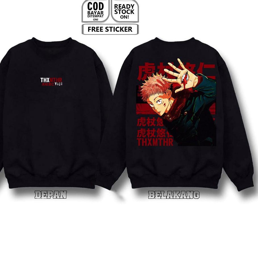 Jual HOT SALE SWEATER CREWNECK YUJI ITADORI JUJUTSU KAISEN WASUKE ANIME ...