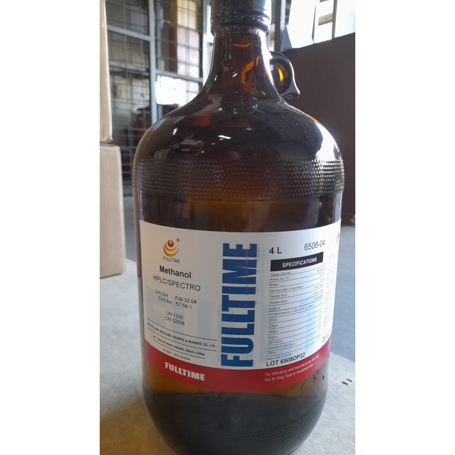 Jual Methanol HPLC grade cap 4 Liter FULLTIME 6508-04 Metanol | Shopee ...