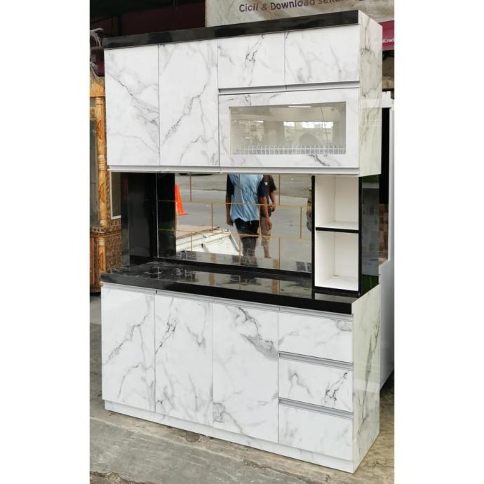 Jual Lemari Sayur Dan Piring 4 Pintu Full Hpl / Rak Piring Kitchen Set ...