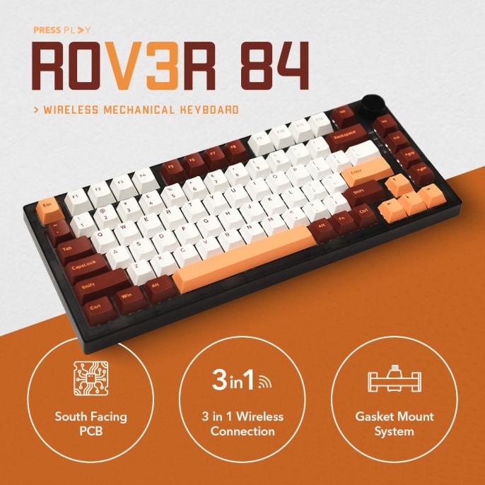 Jual ROVER84 v3 Wireless Mechanical Keyboard Gasket Mount by Press Play ...