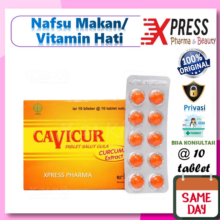 Jual ⚡XPRESS⚡ Cavicur STRIP Ekstrak Temulawak Tablet Vitamin Hati ...