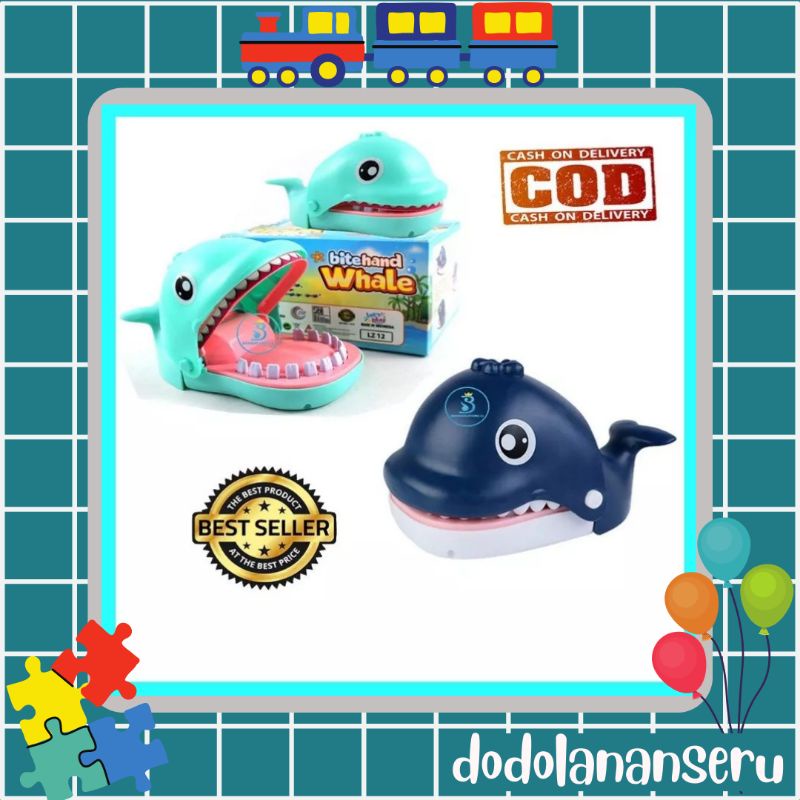 Jual DDS - Mainan Anak Whale Gigit Jari Ikan Paus - Mainan Prank Gigit ...