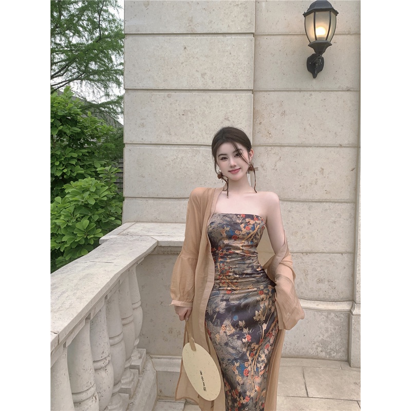 Jual Zen Cina baru ditingkatkan cheongsam tube top dress wanita musim panas retro pinggang tas ...