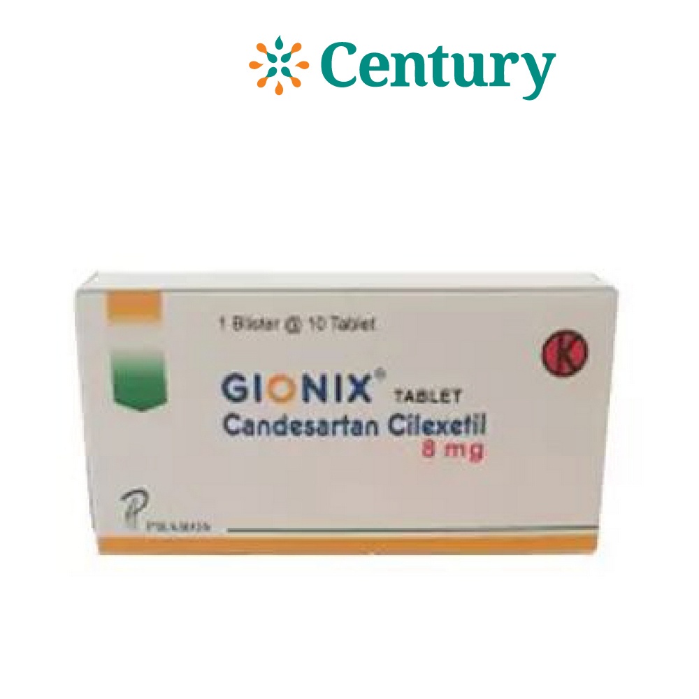 Jual gionix 8mg tab 10's 1 strip isi 10 tablet / candesartan 8mg ...