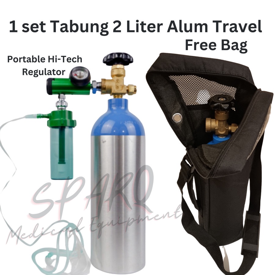 Jual Tabung 2 Liter Aluminium Portable + Regulator O2 RMS + Tas - Reg. Portable Medis | Shopee ...