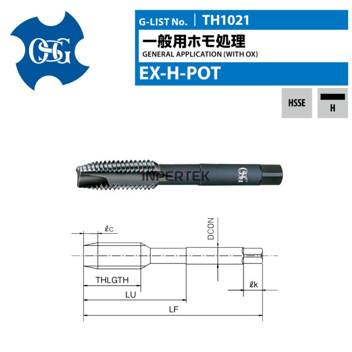 Jual Tap Mesin M2 X 0.4 PO EX-H-POT OSG Taps Machine M2X0.4 Lurus Thread | Shopee Indonesia