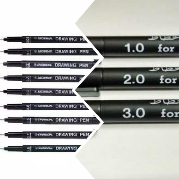 Jual SET 9 UKURAN SNOWMAN DRAWING PEN TECHNICAL SKETCHING PRO GAMBAR ...