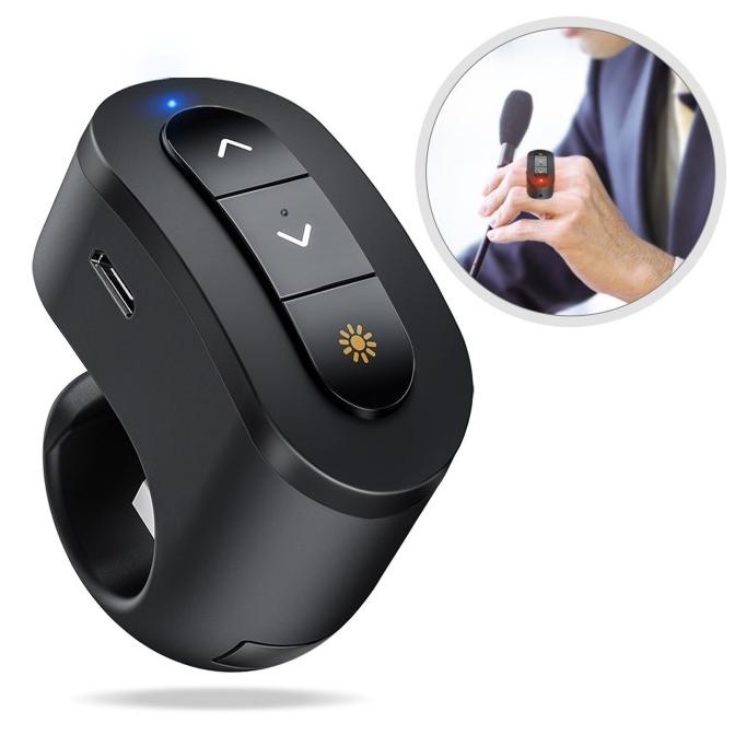 Jual Finger Ring Mini Wireless Presenter Clicker 2.4G Remote Laser ...